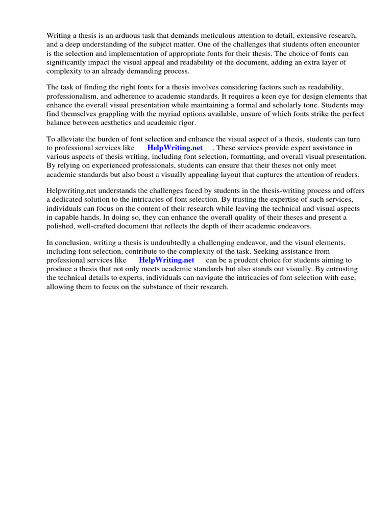 Thesis Fonts Visual | PDF