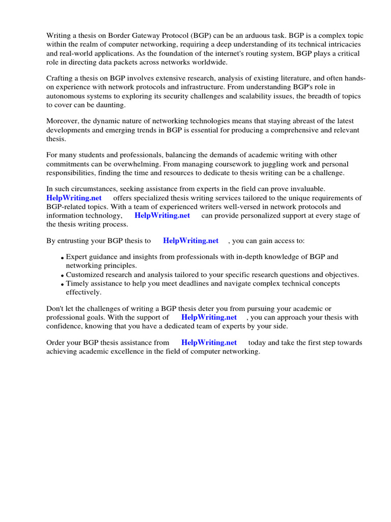 Border Gateway Protocol Thesis Pdf Routing Internet Protocols