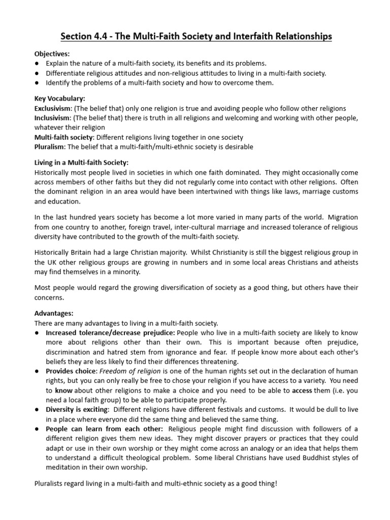 Understanding Multi-Faith Societies | PDF | Interfaith Dialogue | Jesus