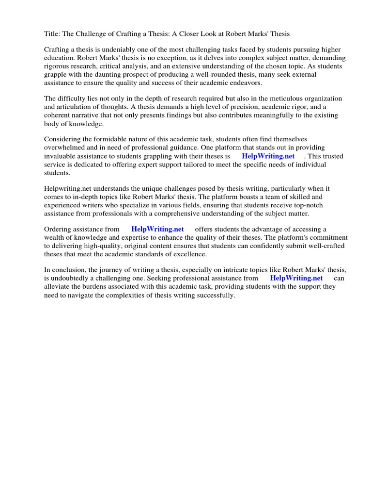 Robert Marks Thesis | PDF | Damages | Interest
