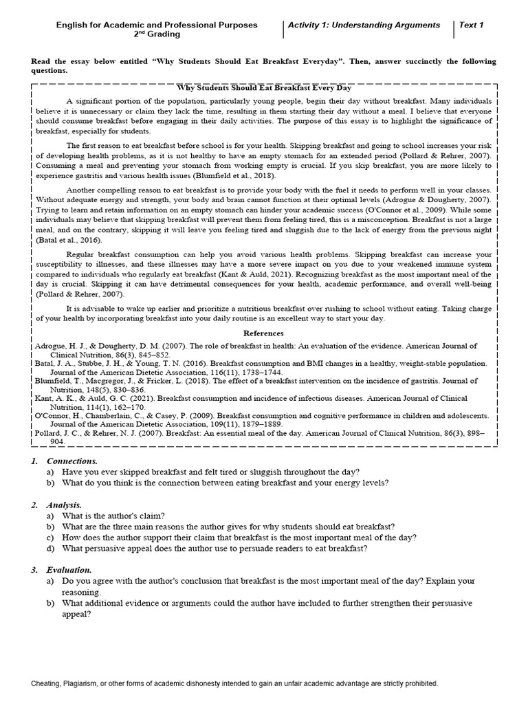 EAPP (2nd Grading) - Understanding Argumen | PDF | Self-Improvement ...