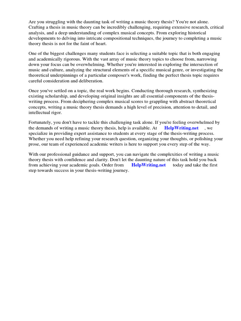 Music Theory Thesis Topics | PDF