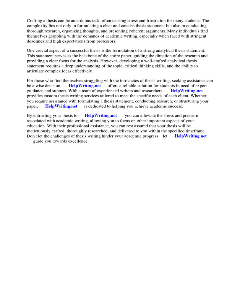 Example of A Good Analytical Thesis Statement | PDF | Language Arts ...