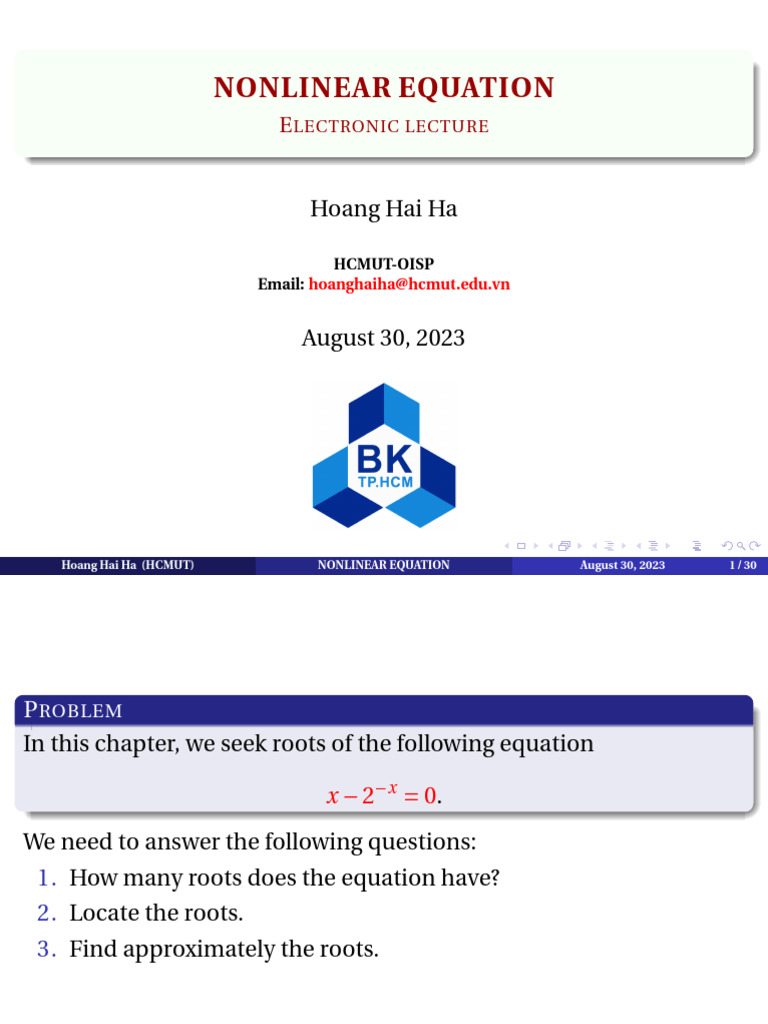 Nonlinear Equation | PDF