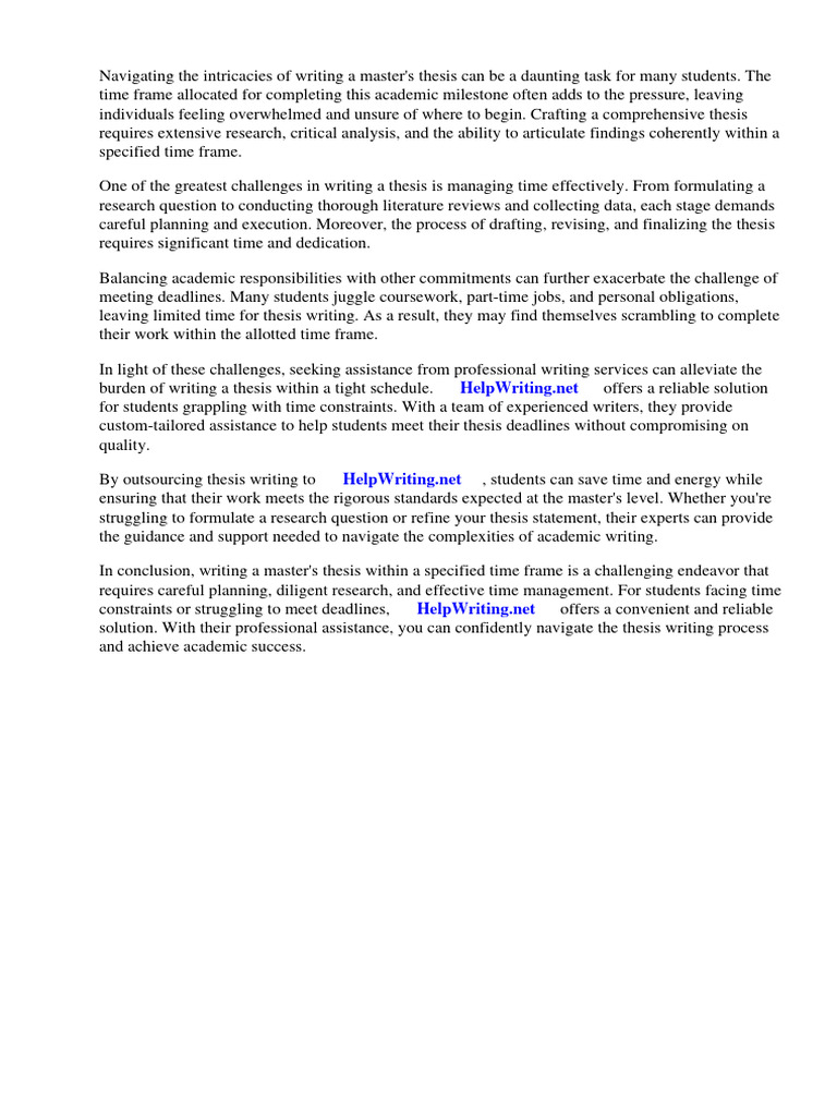 Time Frame Master Thesis | PDF