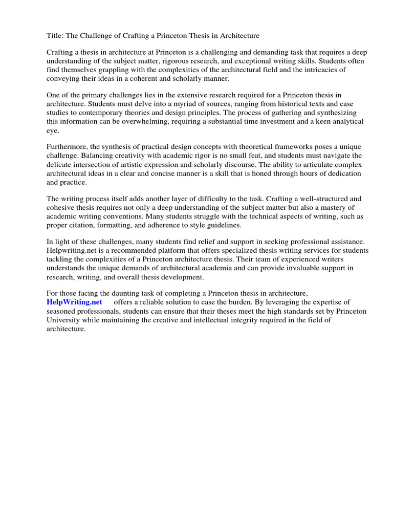 Princeton Thesis Architecture | PDF | Art Princeton Thesis Architecture | PDF | Art