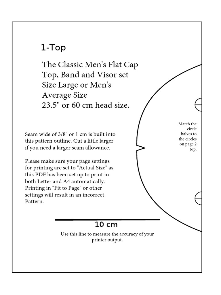 Free Men's Flat Cap Sewing Pattern | PDF