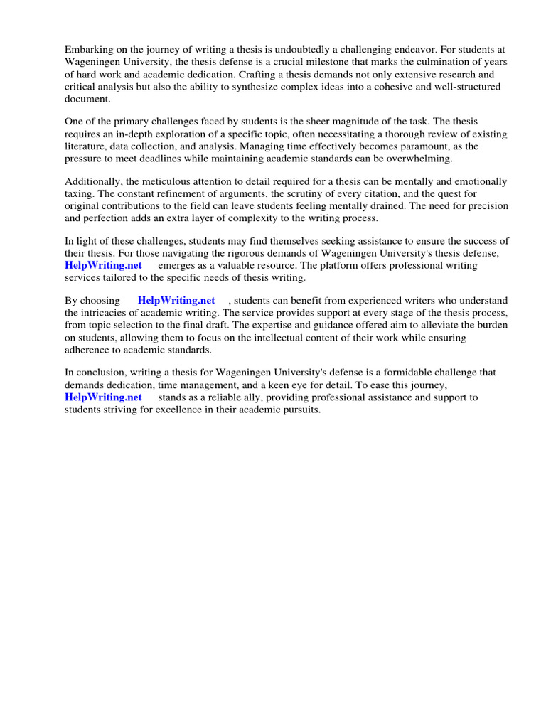 Wageningen University Thesis Defence | PDF | Science | University