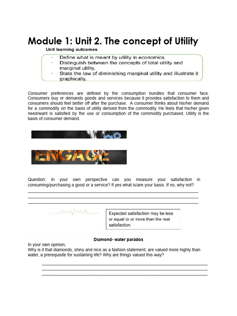 Applied Econ Module 1 Unit 2 | PDF | Utility | Marginal Utility