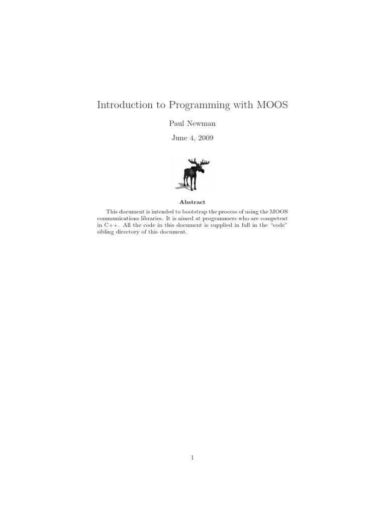 Programming With MOOS | PDF