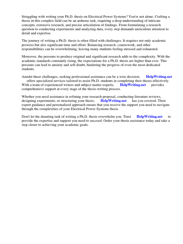 Phd Thesis Electrical Power System Pdf