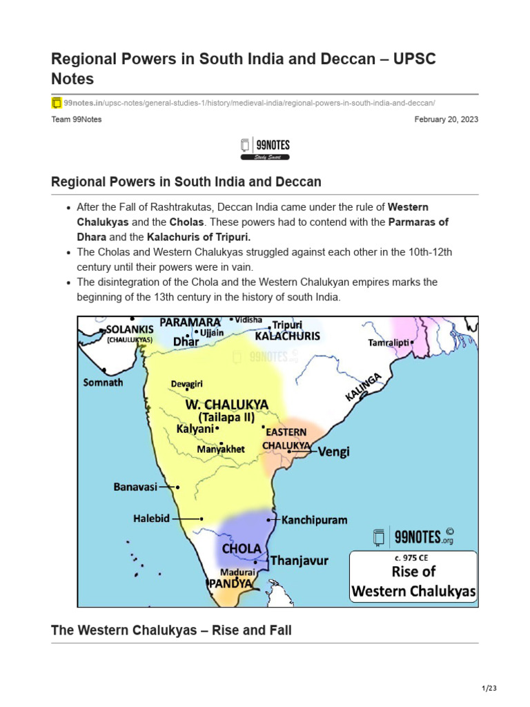 Regional Powers of Deccan and South India | PDF