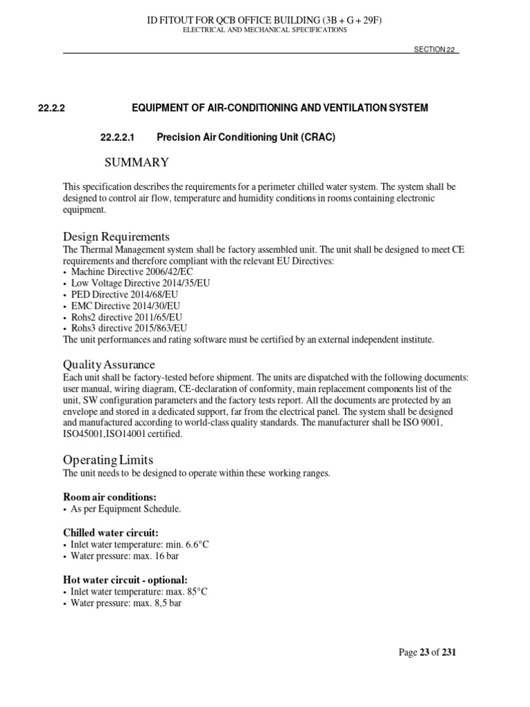 CRAC specification Project ID | PDF