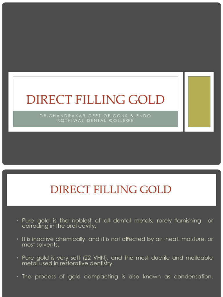Direct Filling Gold 30 04 2020 | PDF | Gold | Materials Science