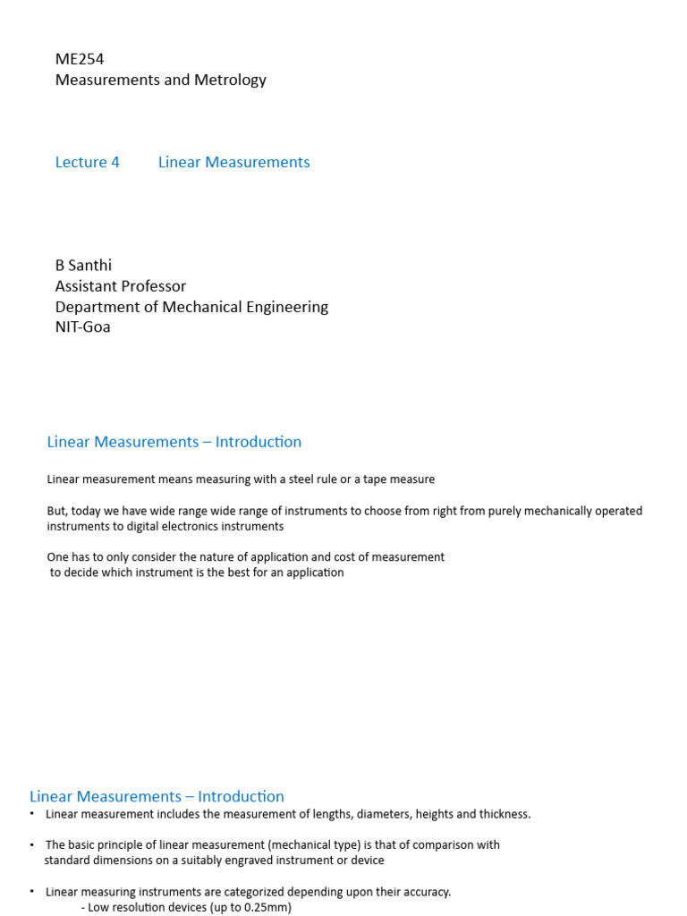 L4 Linear Measurement | PDF | Tools | Equipment