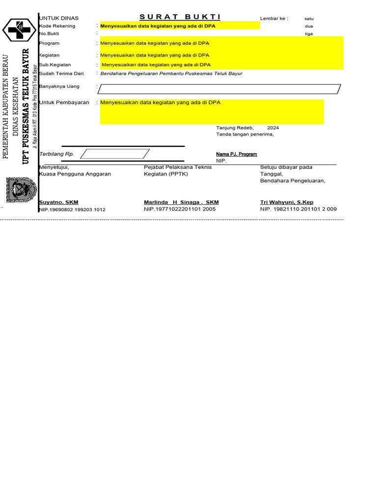 Kwitansi Bok 2024 | PDF