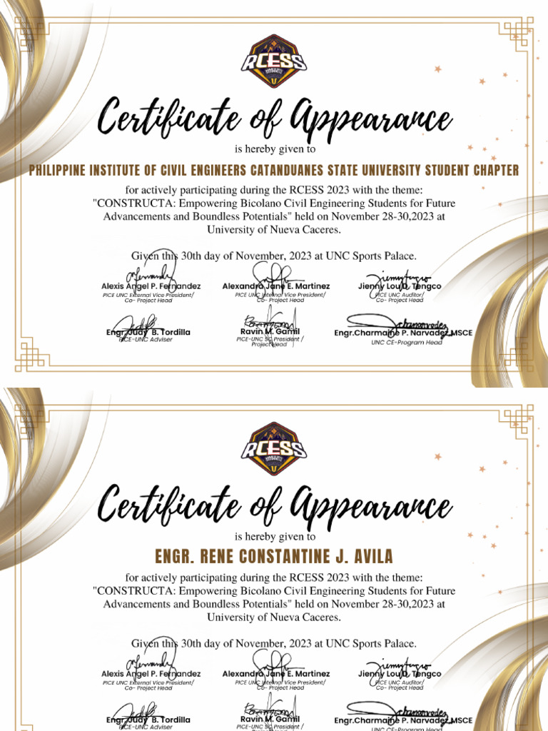 MSCe Certificate Appearance for Students | PDF