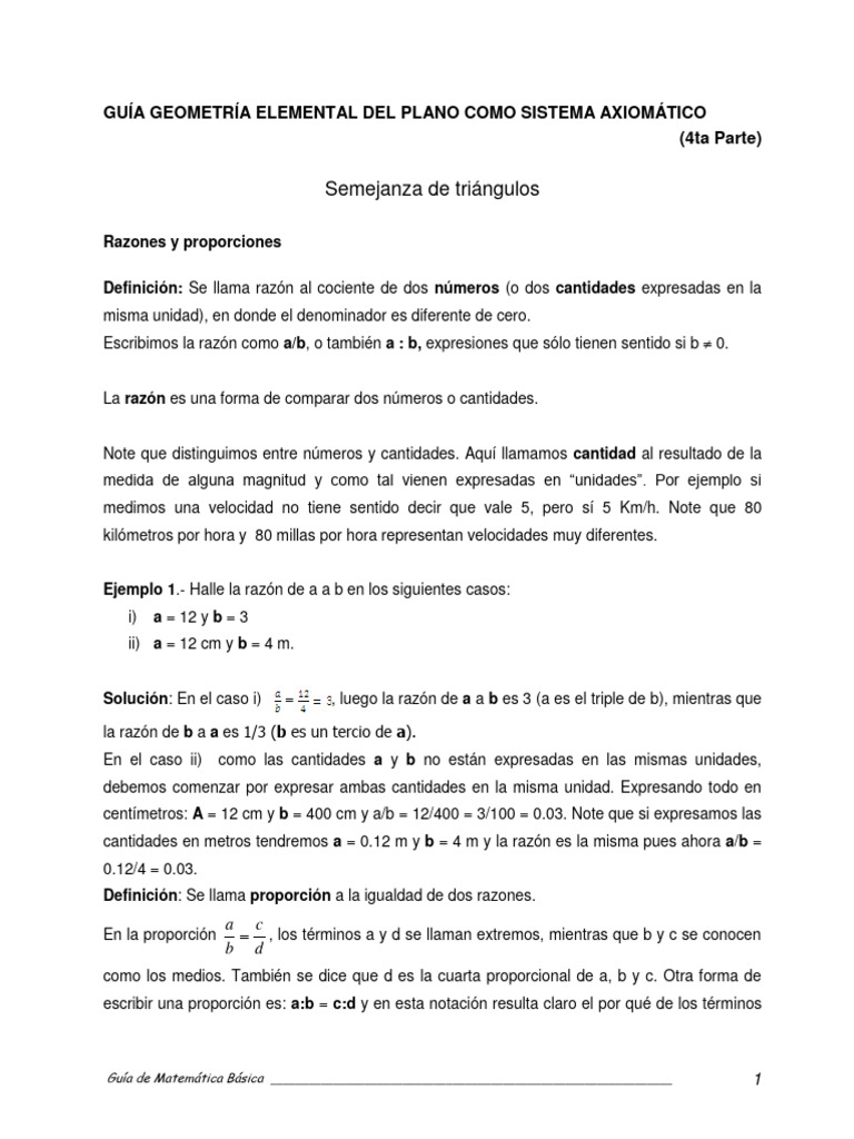 Guía De Geometría Euclidiana 4ta Parte Unimet Mate General Pdf