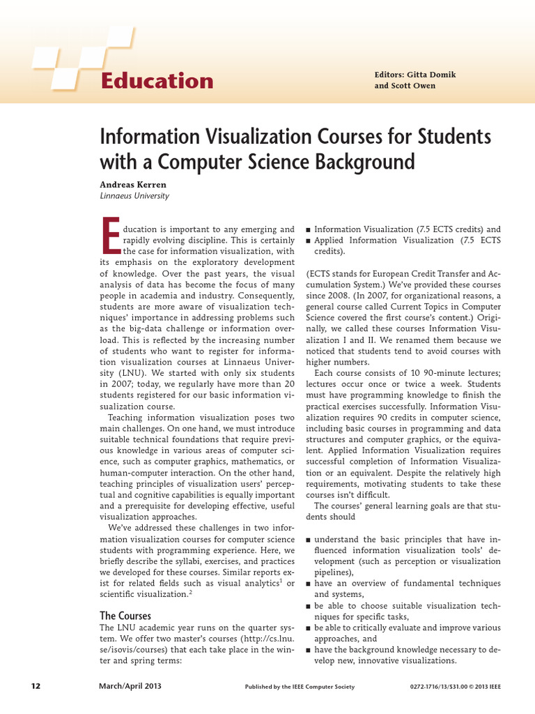 Information Visualization Courses For Students With A Computer Science Background | PDF ...