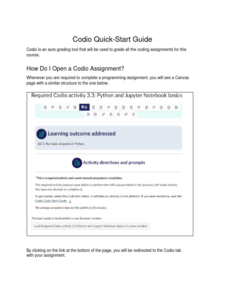 Codio Quick Start Guide Playbook Pdf Computer Science Software