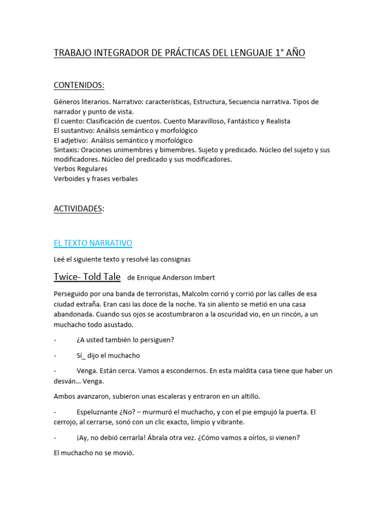 TP Integrador 1er Año 2021 | PDF | Adjetivo | Sustantivo