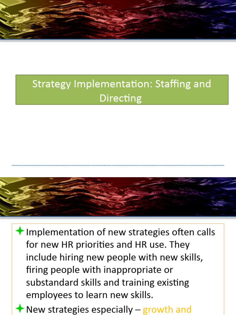 Strategy Implementation - Staffing and Directing | PDF | Cognition | Cognitive Science