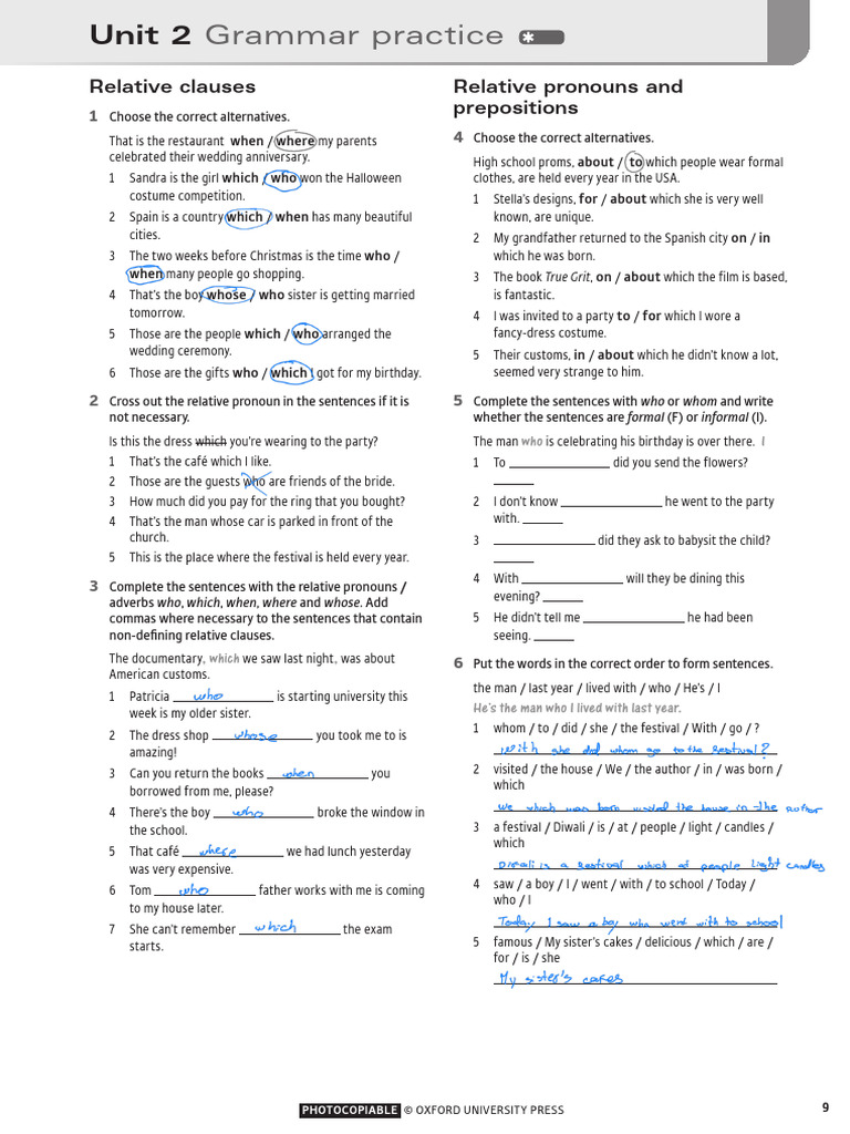 149 Grammar Unit 2 1star | PDF | Wedding | Linguistics