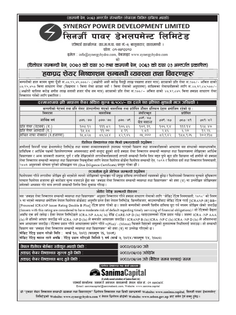 Synergy Power Development Limited | PDF