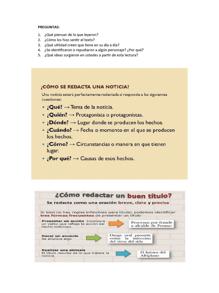 Estructura De La Noticia Pdf