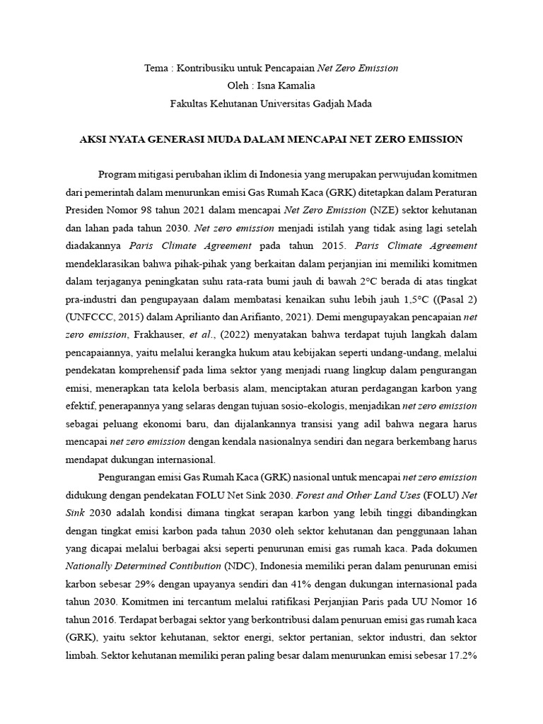 Aksi Nyata Generasi Muda untuk NZE | PDF | Sains & Matematika