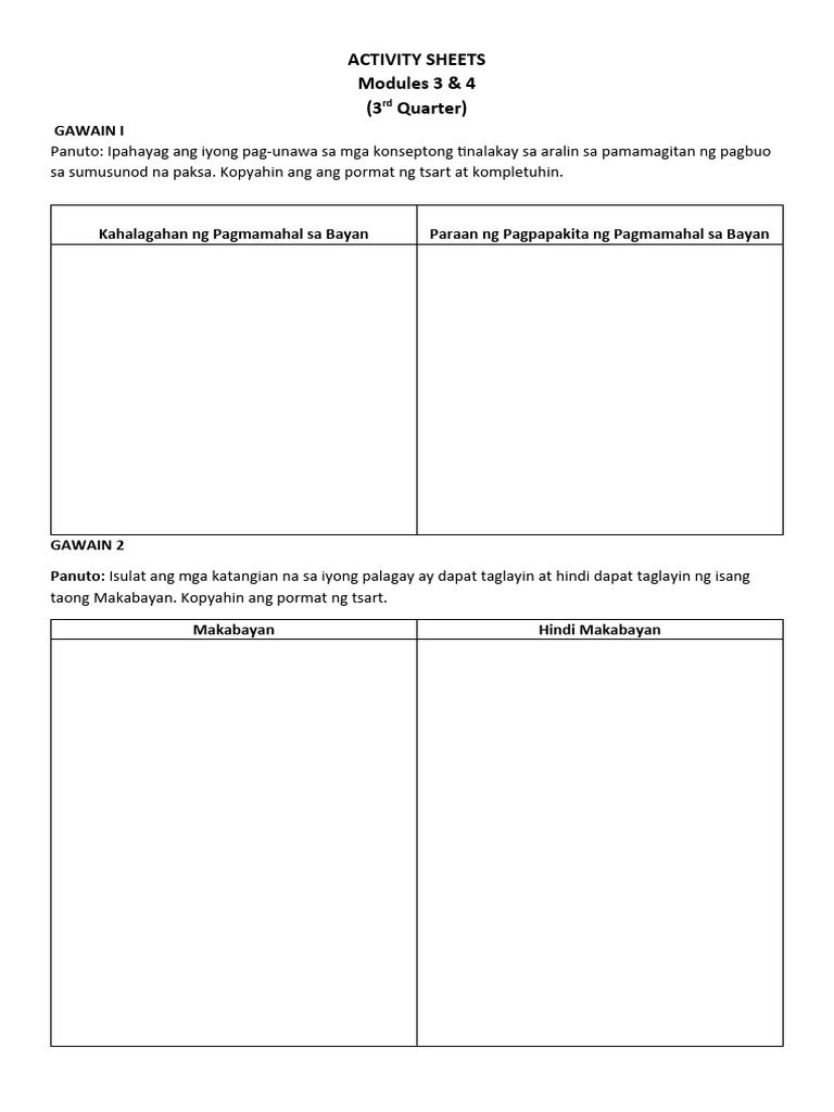 ACTIVITY SHEETS Mod 34 Q3 | PDF