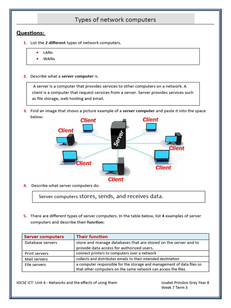 2.types of Network Computers | PDF | Computer Network | Server (Computing)