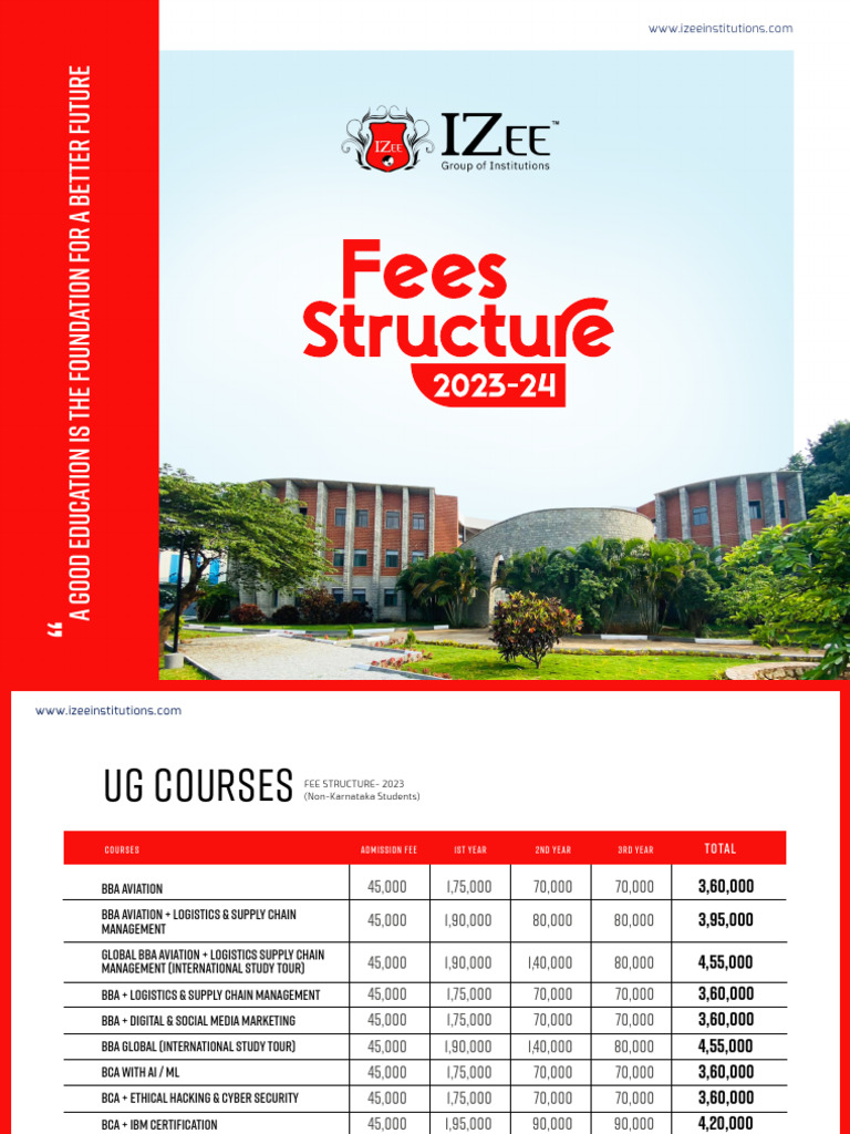 IZee Fees Structure 2023-24 | PDF | Business | Computers