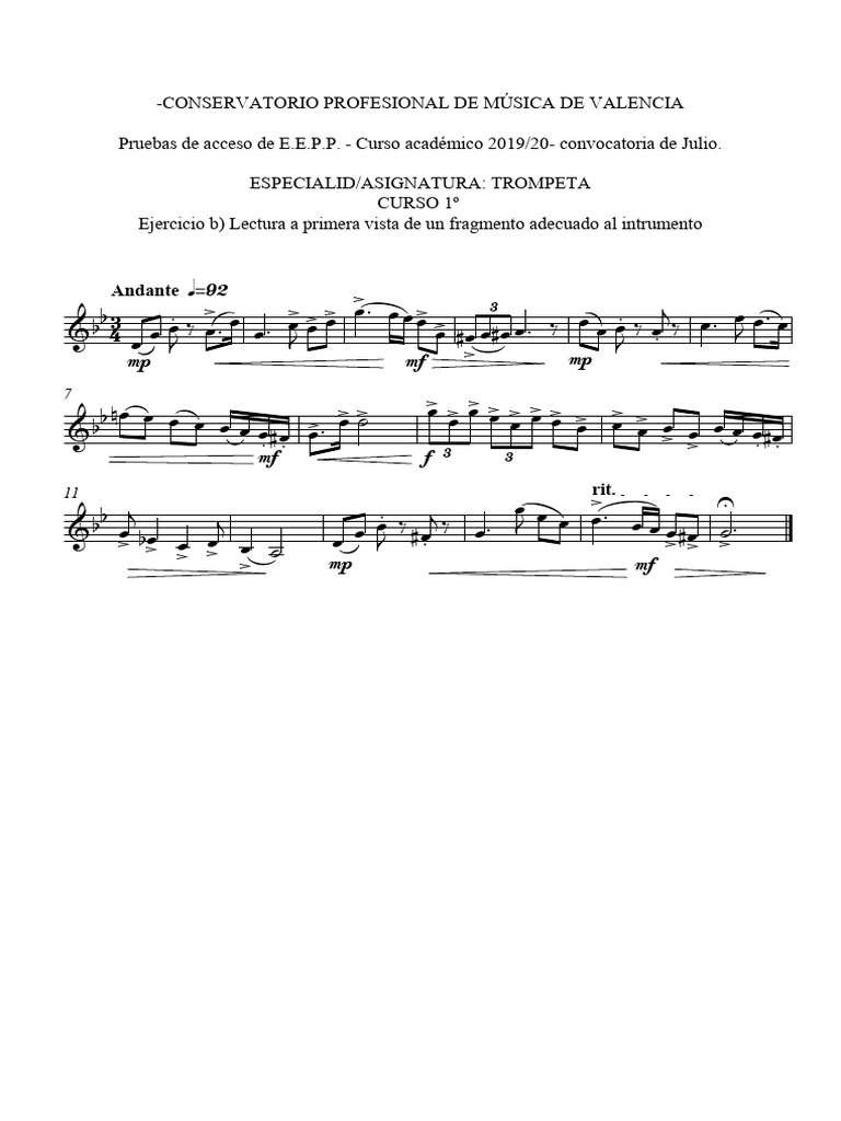1 Vista 1º de EEPP Trompeta | PDF