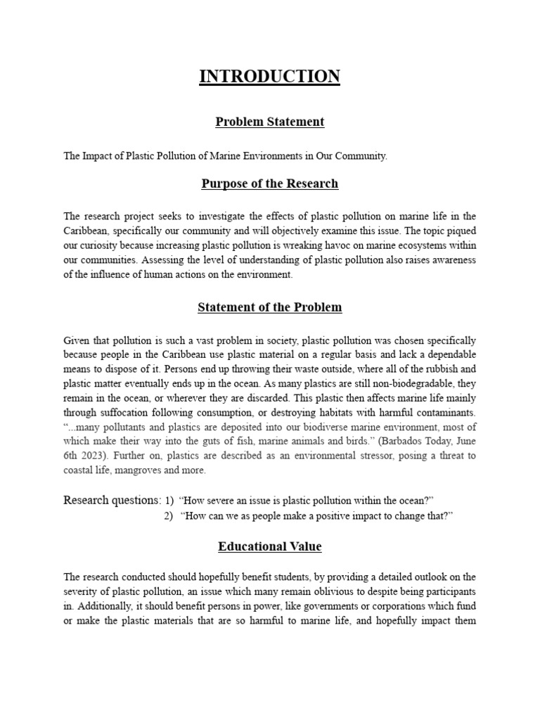 INTRODUCTION | PDF | Pollution | Water Pollution