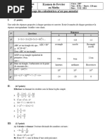 Examen de Maths 6ème EB6 2023 | PDF