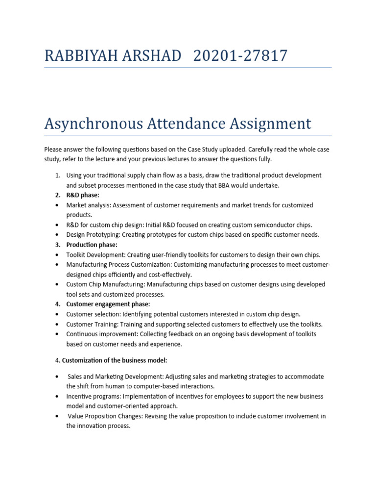 Asynchronous Convocation Attendance Assignment | PDF | Supply Chain | Lean Manufacturing