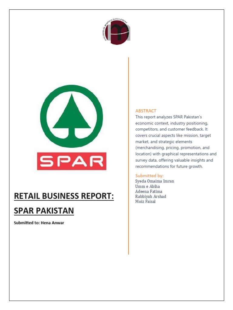 Retail Business Report On Spar Pakistan | PDF | Pricing | Retail