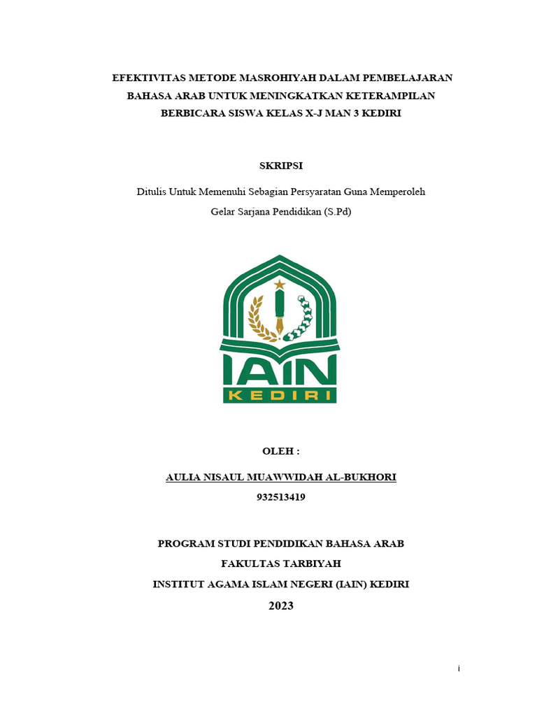 Skripsi Indo Aulll | PDF | Karier & Perkembangan | Agama & Spiritualitas