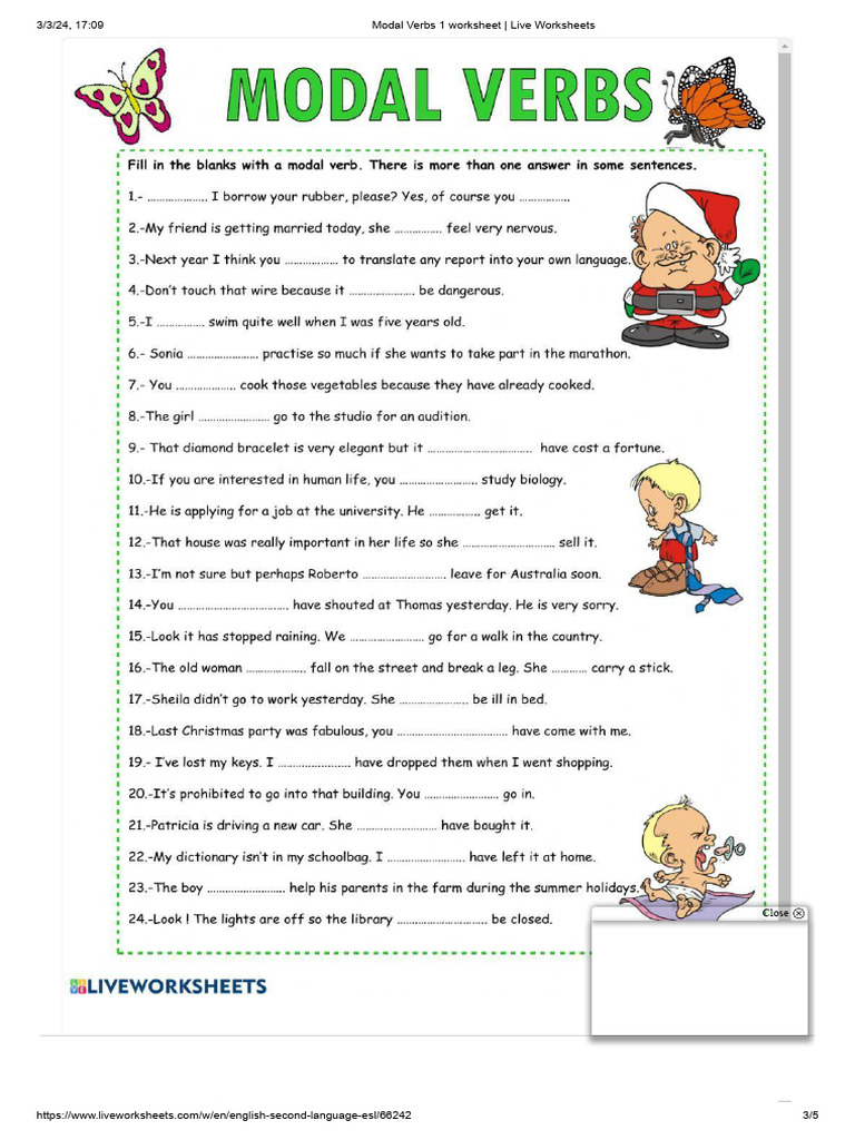 Modal Verbs 1 Worksheet - Live Worksheets | PDF