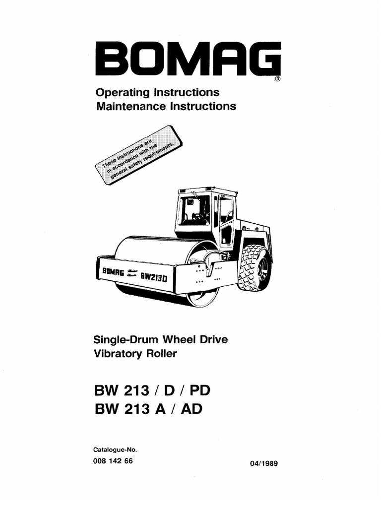 Bomag 213D Manual | PDF