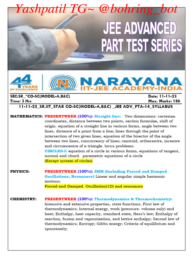 (@bohring Bot) 11 11 23 SR IIT STAR CO SCMODEL (@HeyitsyashXD) | PDF ...