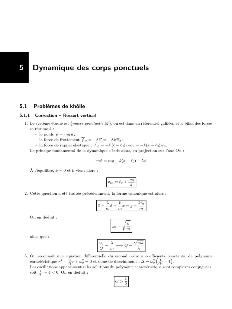 MECA 1A 2-Corr | PDF | Physique | Ingénierie mécanique