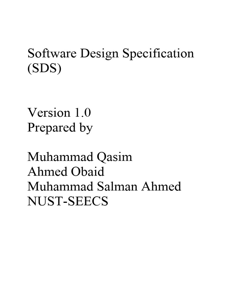 SDS Final | PDF | Interface (Computing) | Use Case