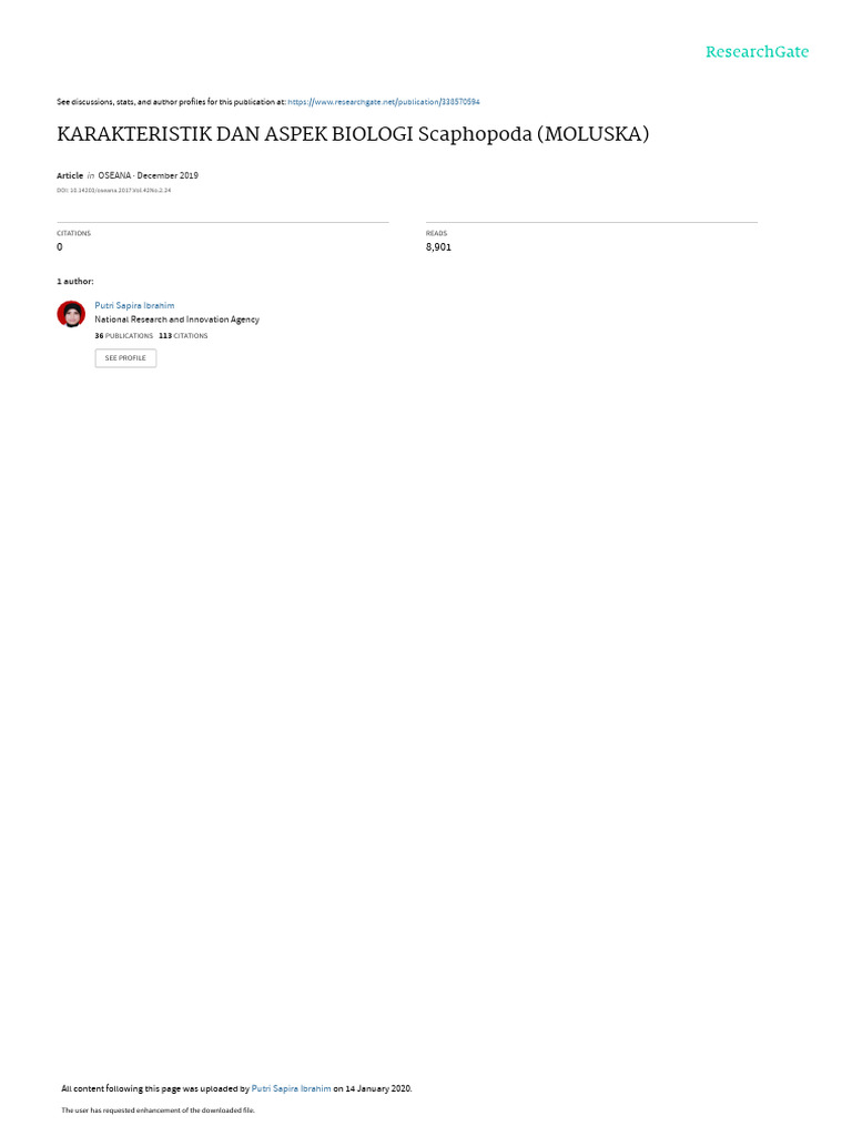 Scaphopoda MOLUSCA | PDF