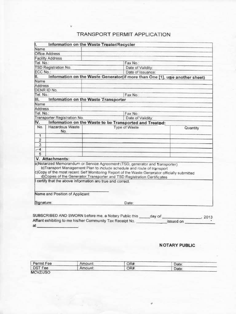 Transport Permit | PDF