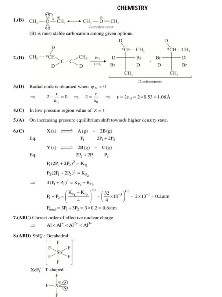 Chem-11-P1-Ans Key | PDF