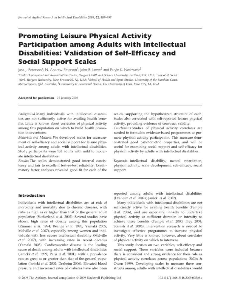 Promoting Leisure Physical Activity Participation Among Adults With ...