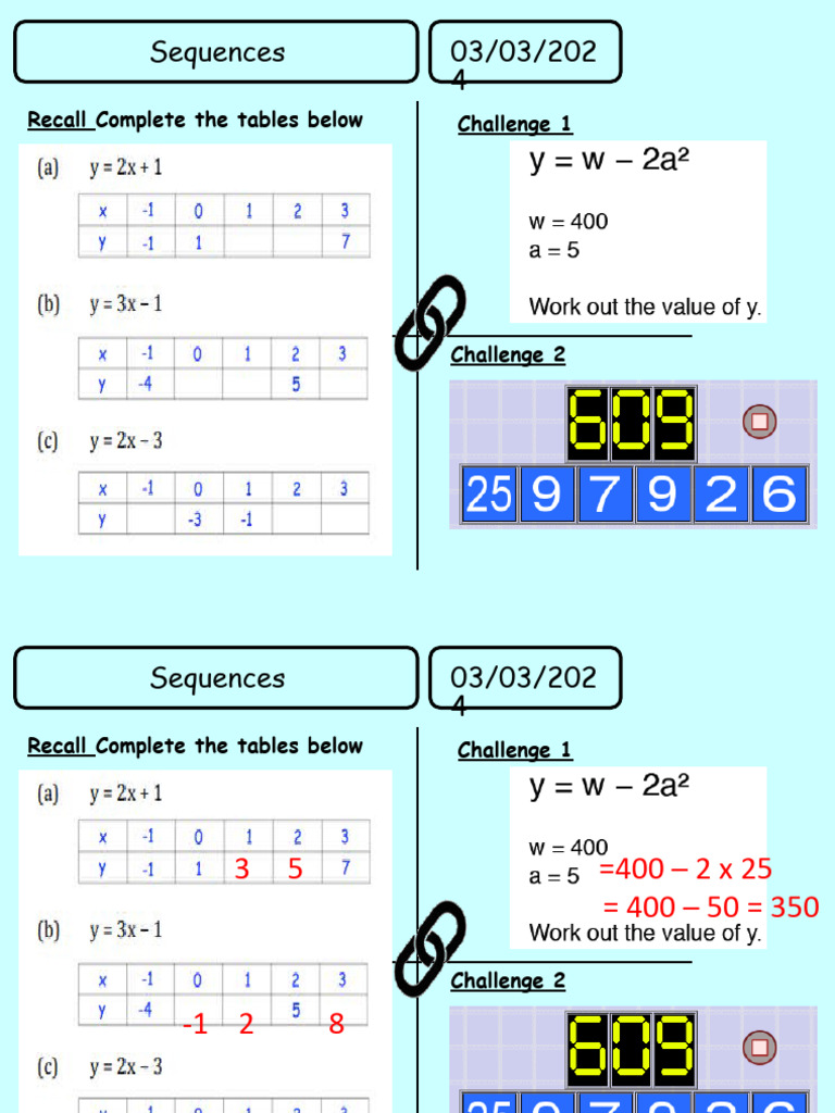 Sequences - Cover Lesson | PDF