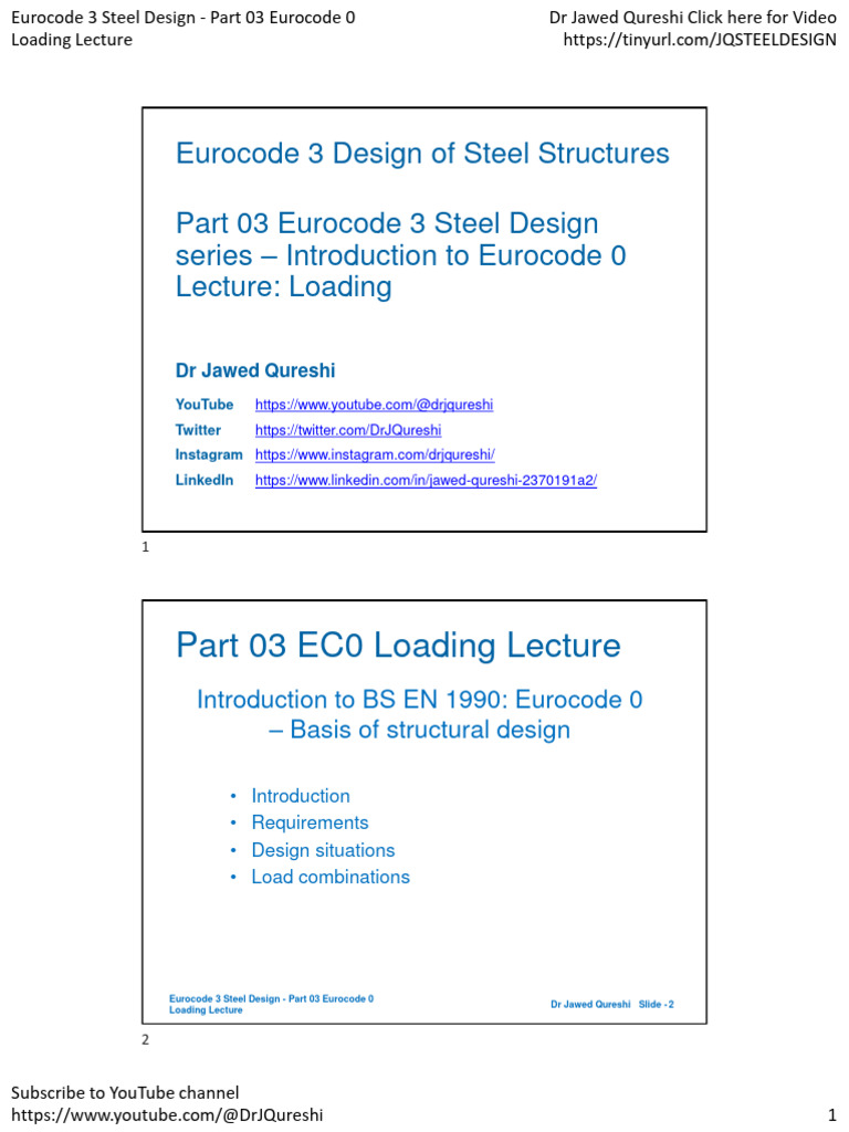 Part 03 Eurocode 0 Loading Lecture | Download Free PDF | Structural Load | Civil Engineering